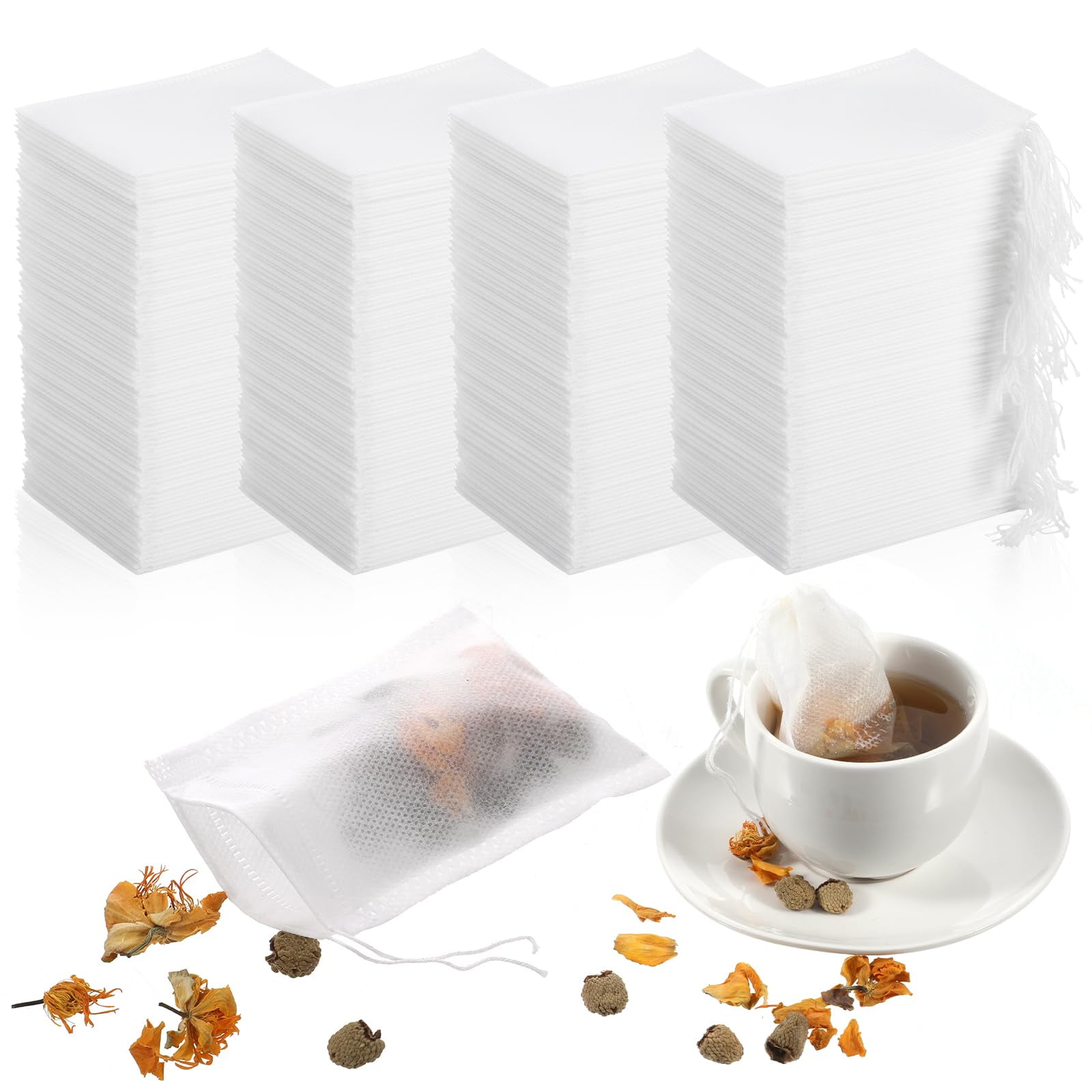 SHENLIU 2400 Pcs Tea Bags for Loose Leaf Tea 2.75"x 3.54", Disposable ...