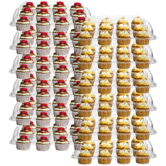 SHENSHA 12 Pack Cupcake Carrier, 12 Counts Stackable Cupcake Boxes ...