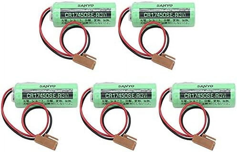 SHENYANG 5-Pack CR17450SE-R 3V 2500mah PLC Battery for FANUC A98L-0031-0012 CNC System with Plug ...
