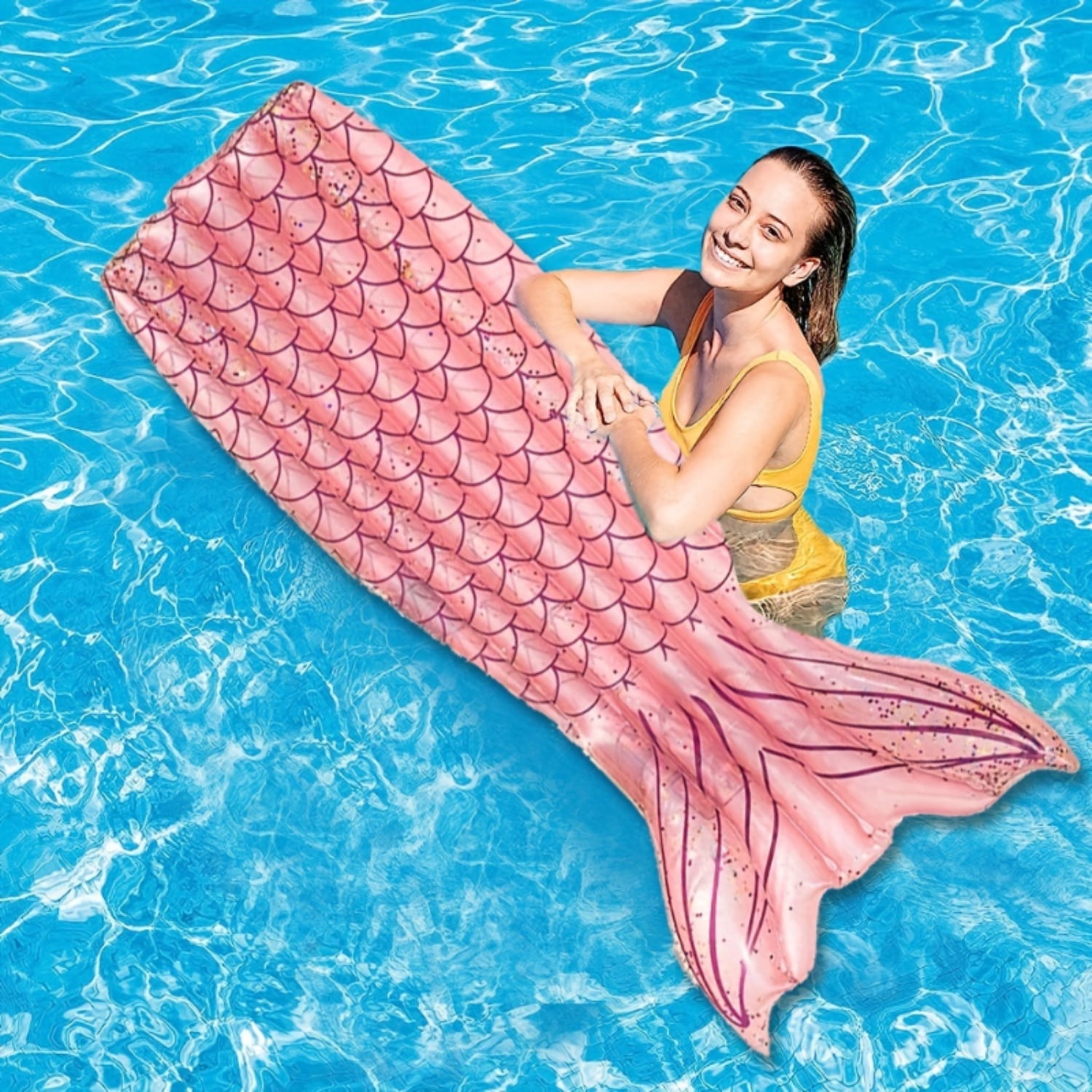 SHENZHENHFUKJ - Shimmering Sequin Fish Tail Shaped Inflatable Floating ...
