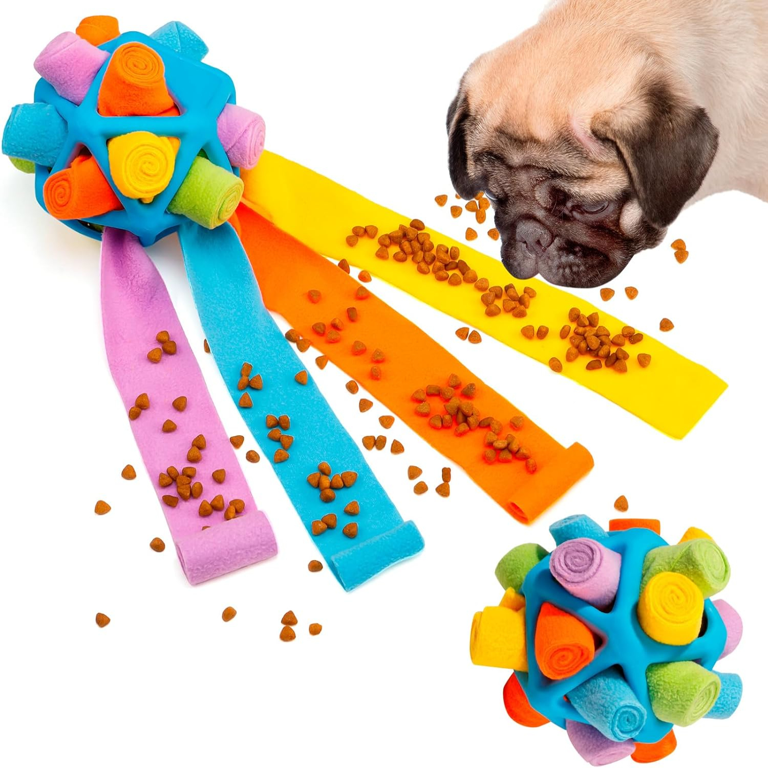 SHENZHHONGCYC Durable and Vibrant Colorful Dog Toy Ball for Small to Medium Breeds - Long ...