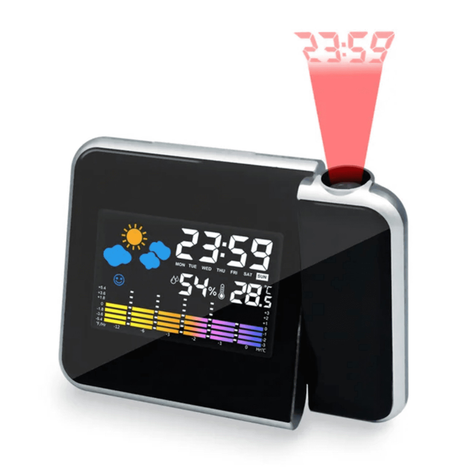 SHENZHHONGFUKJ Smart LED Digital Desktop Alarm Clock with Weather ...