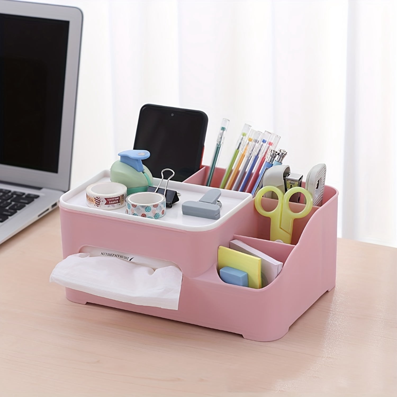 SHENZHSIDAJIANWK Contemporary Multi-Compartment Plastic Cosmetic Organizer with Viewing Window ...