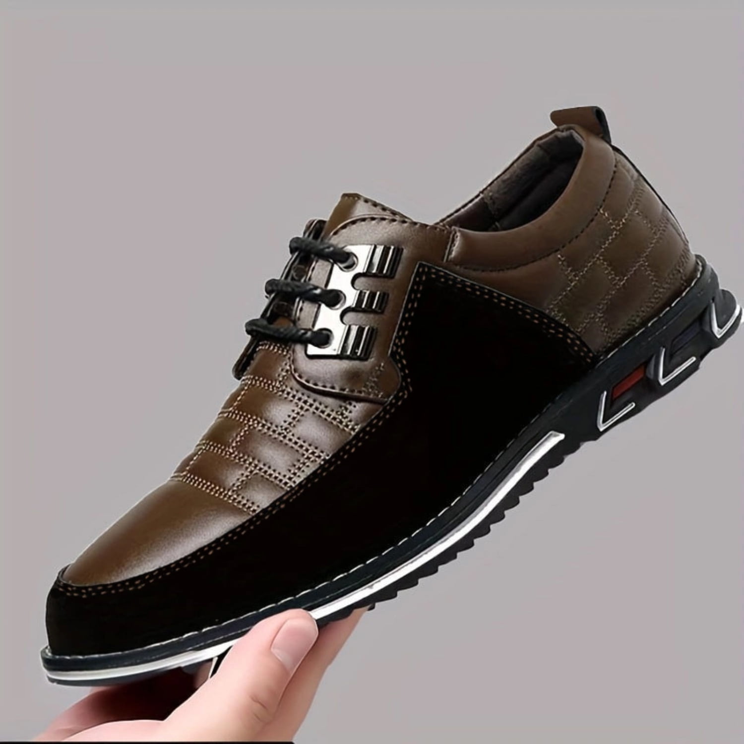 SHENZHYIXINC Elegant Men‘s Black Derby Shoes with Lace-up Front Perfect ...