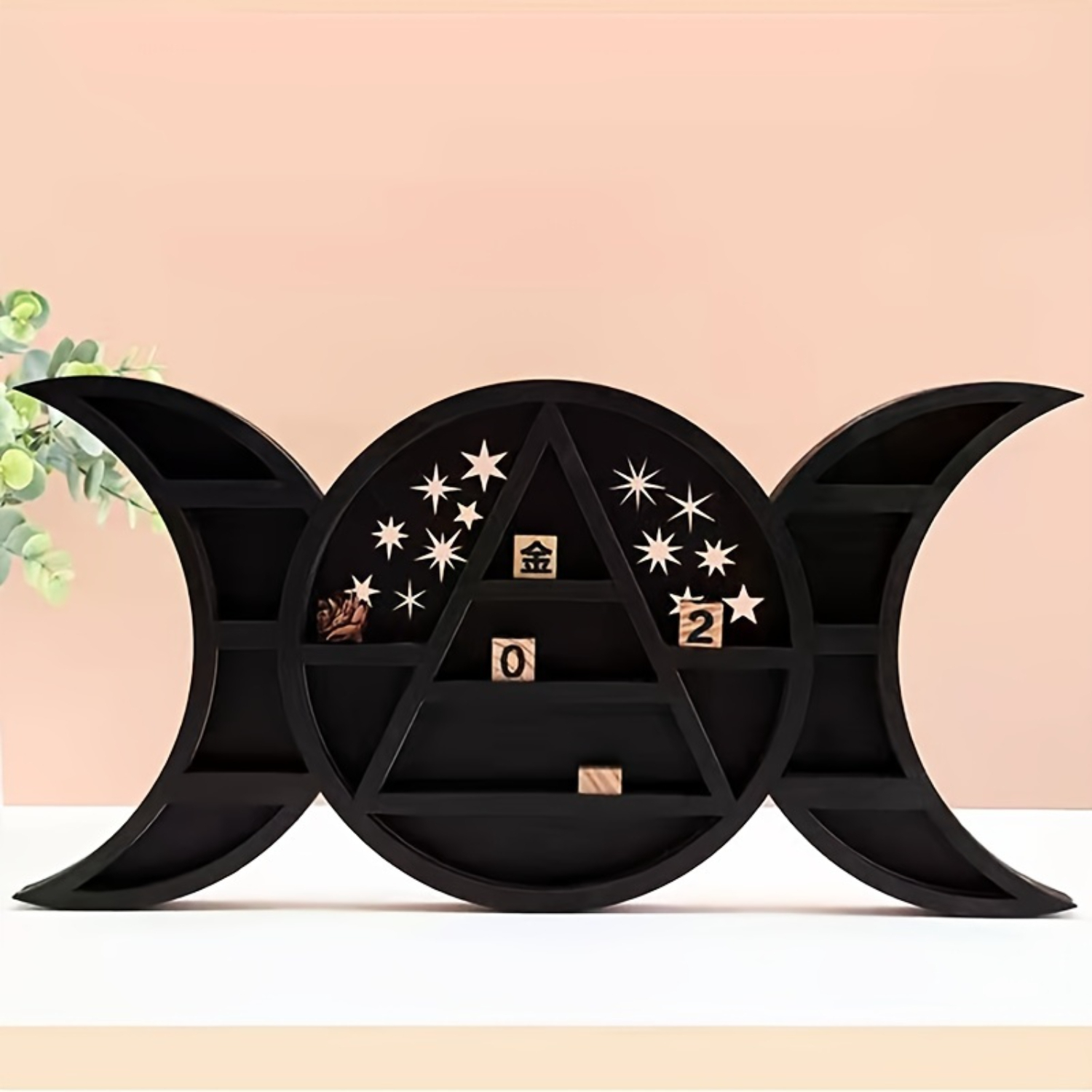 SHENZHYIXINC Wooden Triple Crystal Display Shelf with Floating Design ...