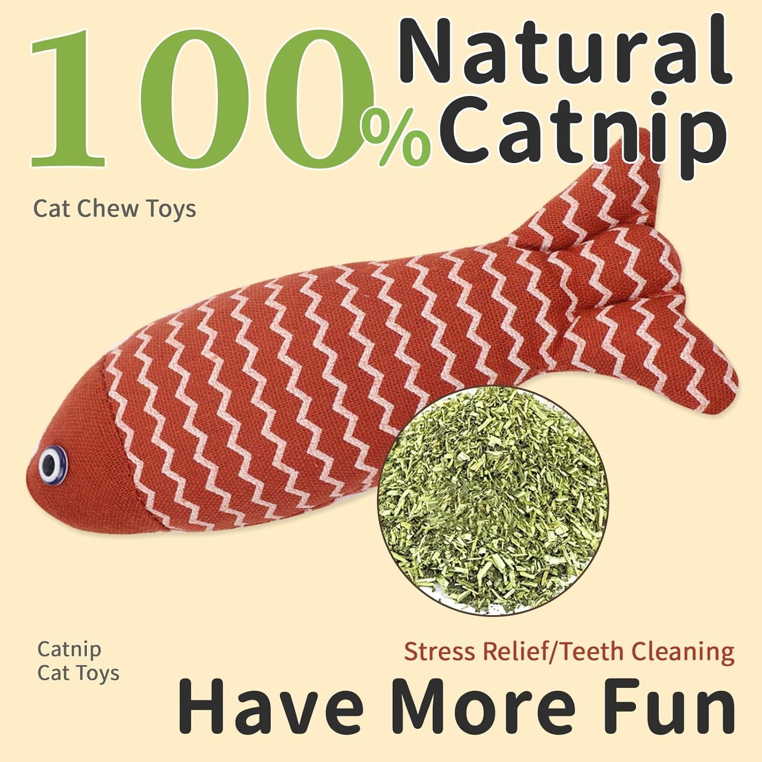 SHENZHYUSONGKJ Safe Durable and Interactive Catnip Fish Toys for Cats ...