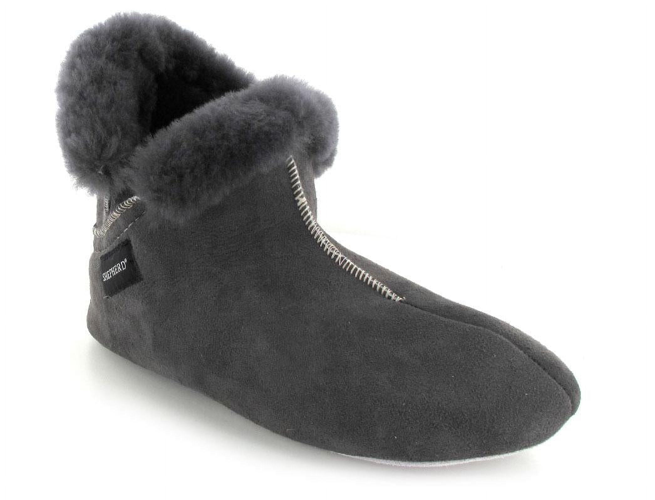 SHEPHERD Women's Sheepskin Slipper Boots | Mariette, Asphalt - Walmart.com