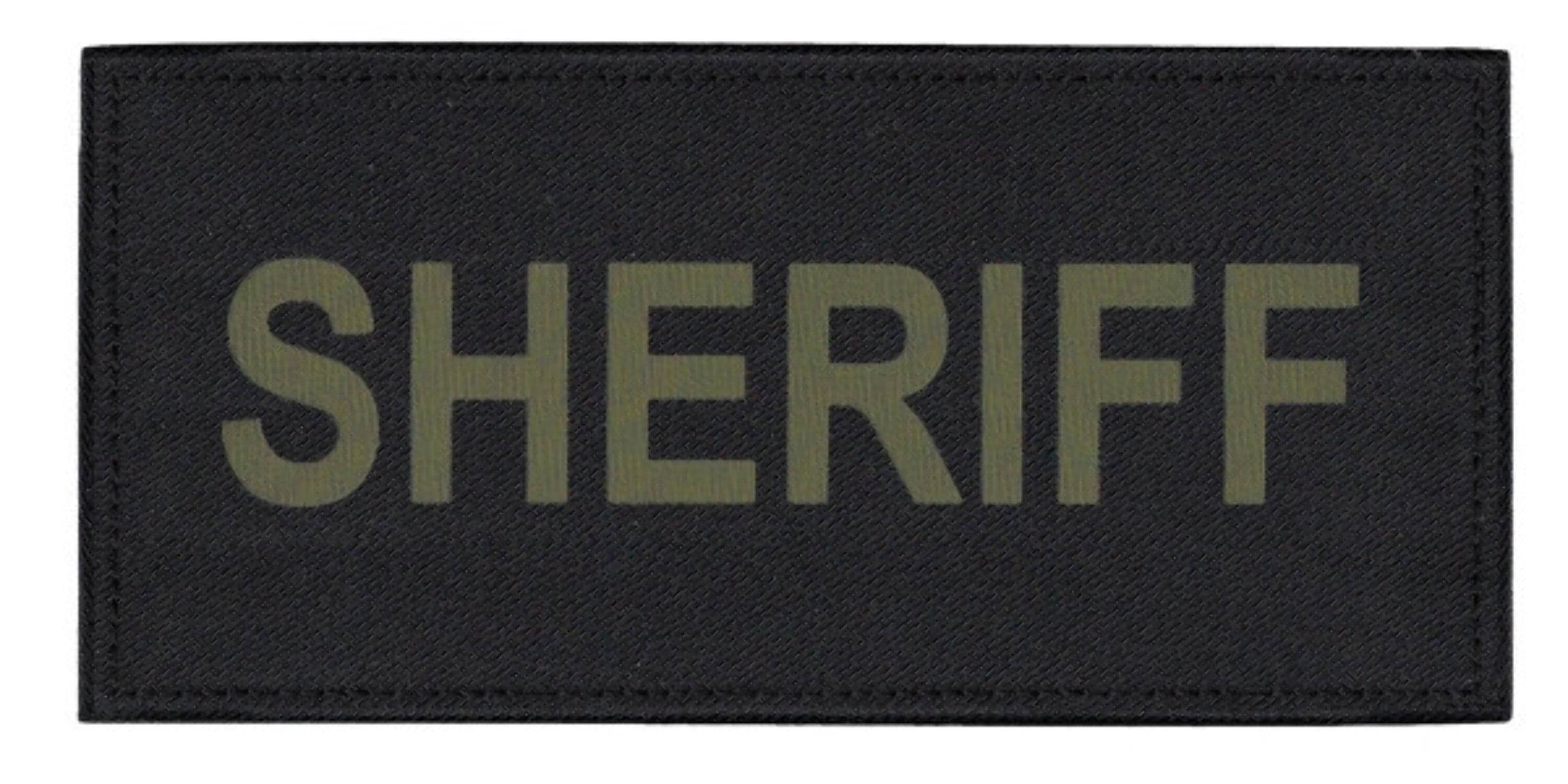 SHERIFF Chest Patch, Printed, Hook w/Loop, Tactical Stlye, O.D./Black ...