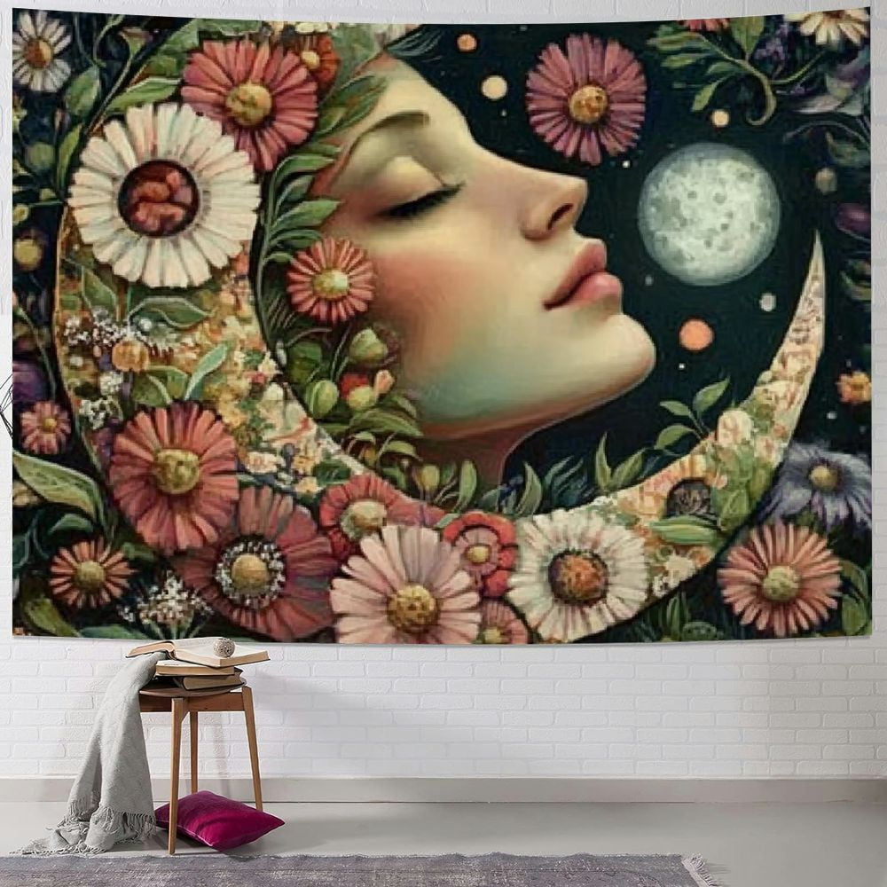 SHERONV AmbMoon Tapestry King Size, Starry Mandala Details Medieval ...