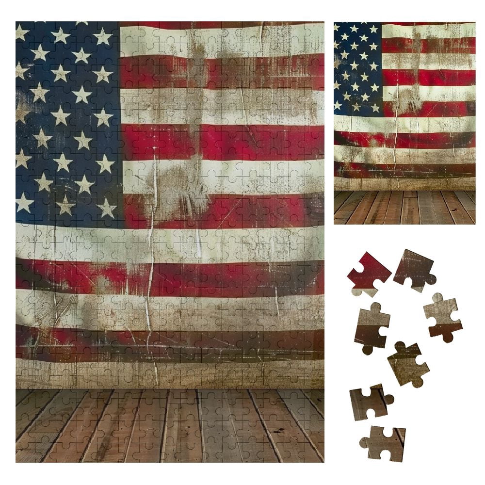 SHERONV American Flag Wooden Jigsaw Puzzle Vertical Style Educational ...