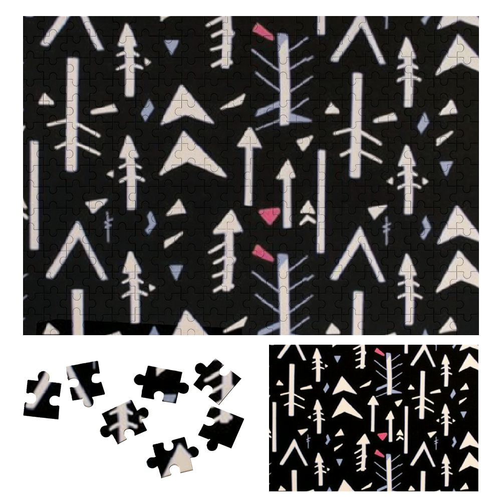 SHERONV Arrows Pattern Geometric Shapes Wooden Jigsaw Puzzle Impossible ...