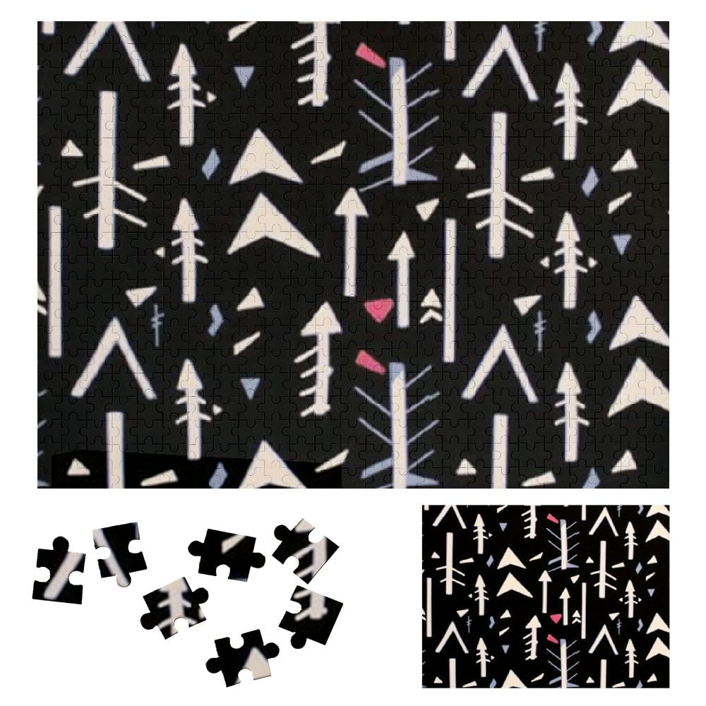 SHERONV Arrows Pattern Geometric Shapes Wooden Jigsaw Puzzle Impossible ...