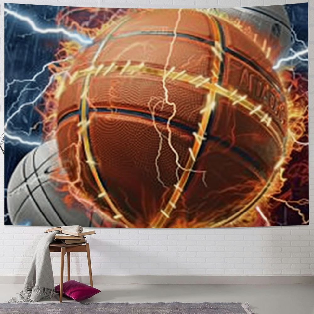 SHERONV Basketball Lightning Bolts Tapestry Wall Hanging Unique Style ...