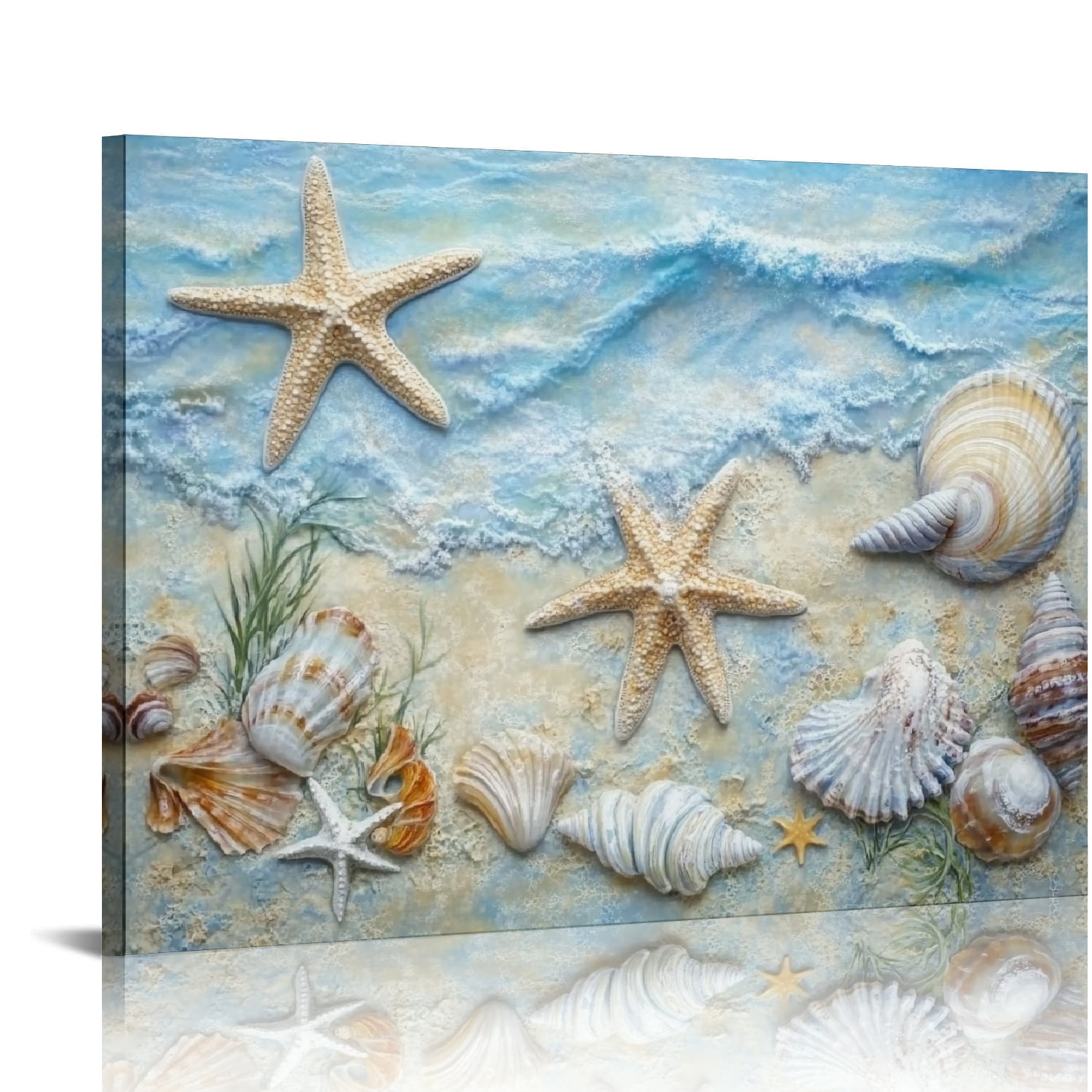 SHERONV Beach Shell Bathroom Wall Art Coast Starfish Picture Wall ...