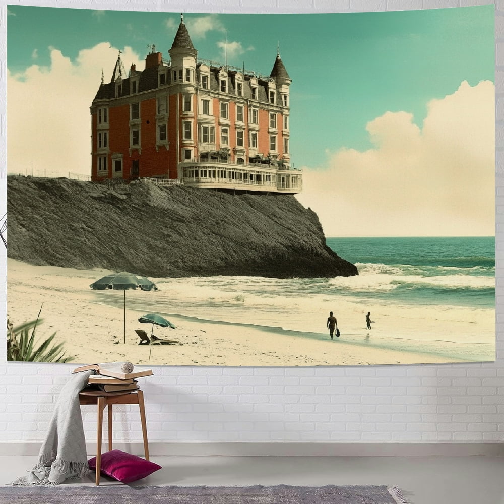 SHERONV Beach Umbrella Building Tapestry Wall Hanging Unique Style ...