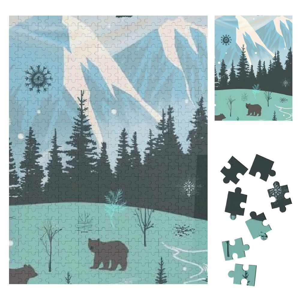 SHERONV Bear Mountain Trees Wooden Jigsaw Puzzle Vertical Style Puzzle ...