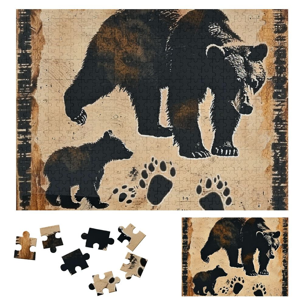 SHERONV Bear and Cub Wooden Jigsaw Puzzle Impossible Wooden Puzzles ...