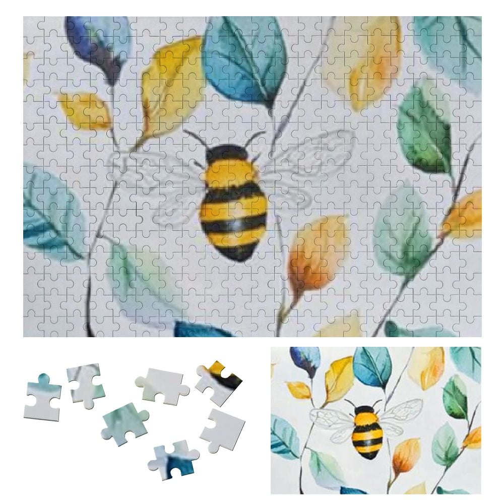 SHERONV Bee Leaves Watercolor Wooden Jigsaw Puzzle Impossible Wooden ...