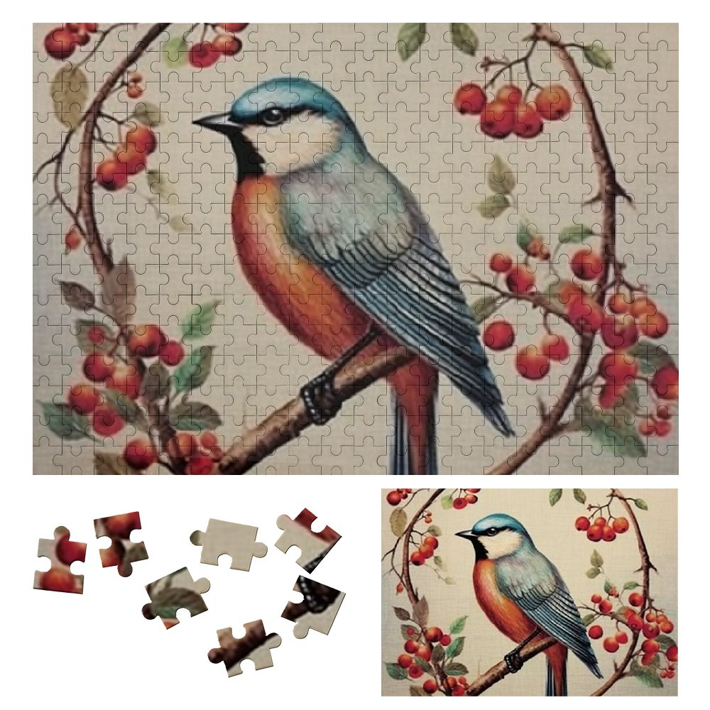 SHERONV Bird Branch Berries Wooden Jigsaw Puzzle Impossible Wooden ...