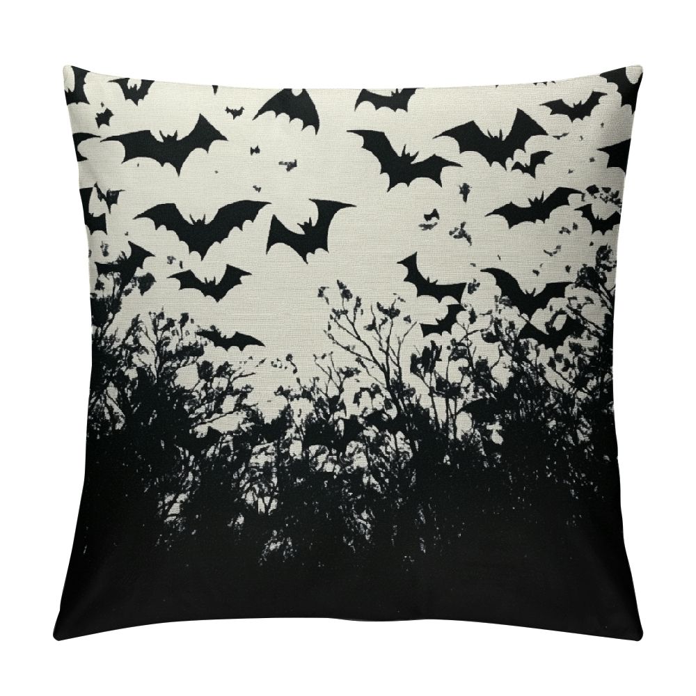SHERONV Black Bats Halloween Pillow Covers Horror Spooky Creepy ...
