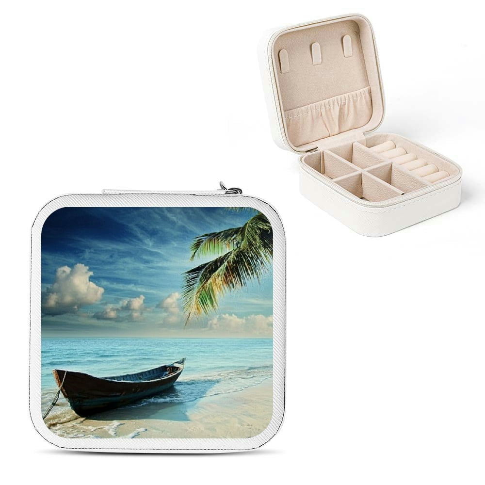 SHERONV Boat Beach Ocean Jewelry Box Small Travel Organizer White ...