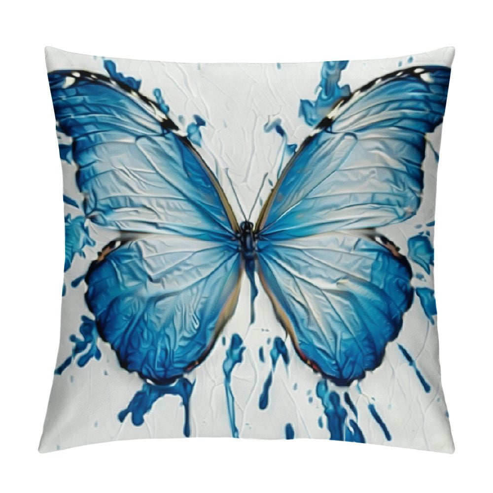 SHERONV Butterfly Graphic Decorative Short Plush Pillow Covers for Home ...