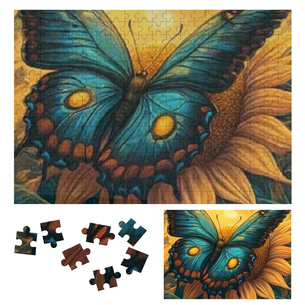 SHERONV Butterfly Sunflower Fantasy Art Wooden Jigsaw Puzzle Impossible ...