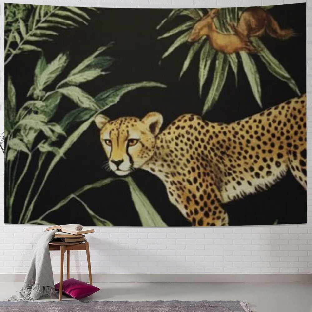 SHERONV Cheetah Tapestry Wall Hanging Unique Style Graphic Art Decor ...