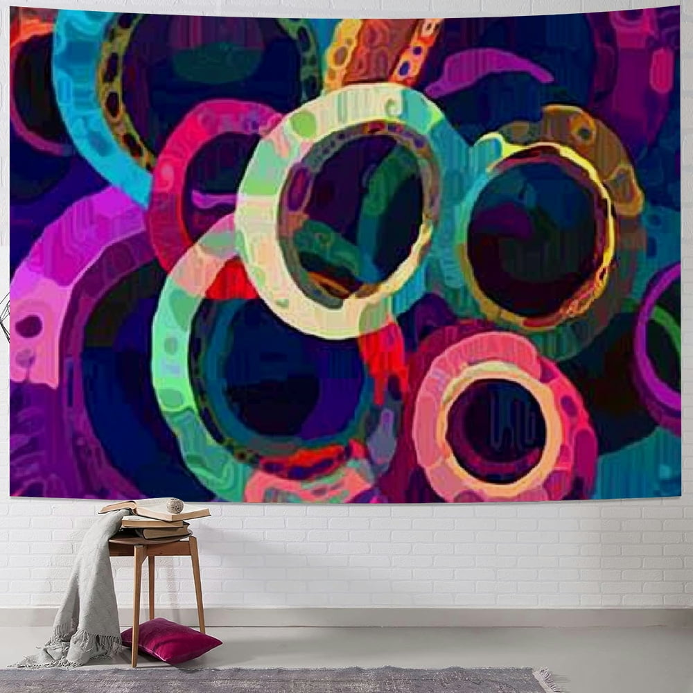 SHERONV Colorful Background Circular Design Tapestry Wall Hanging ...