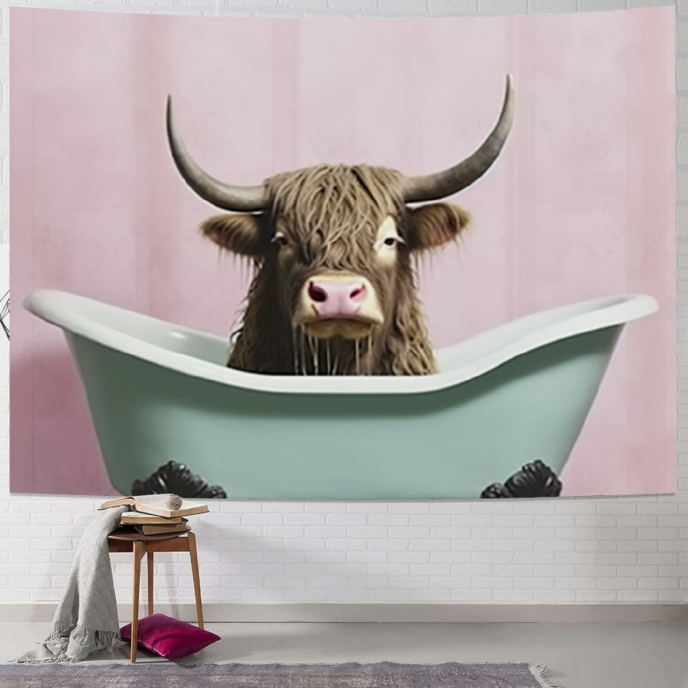 SHERONV Cow Theme Tapestry Wall Hanging Unique Style Graphic Home Decor ...