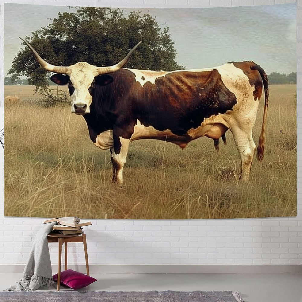 SHERONV Cow Theme Tapestry Wall Hanging Unique Style Graphic Tapestries ...