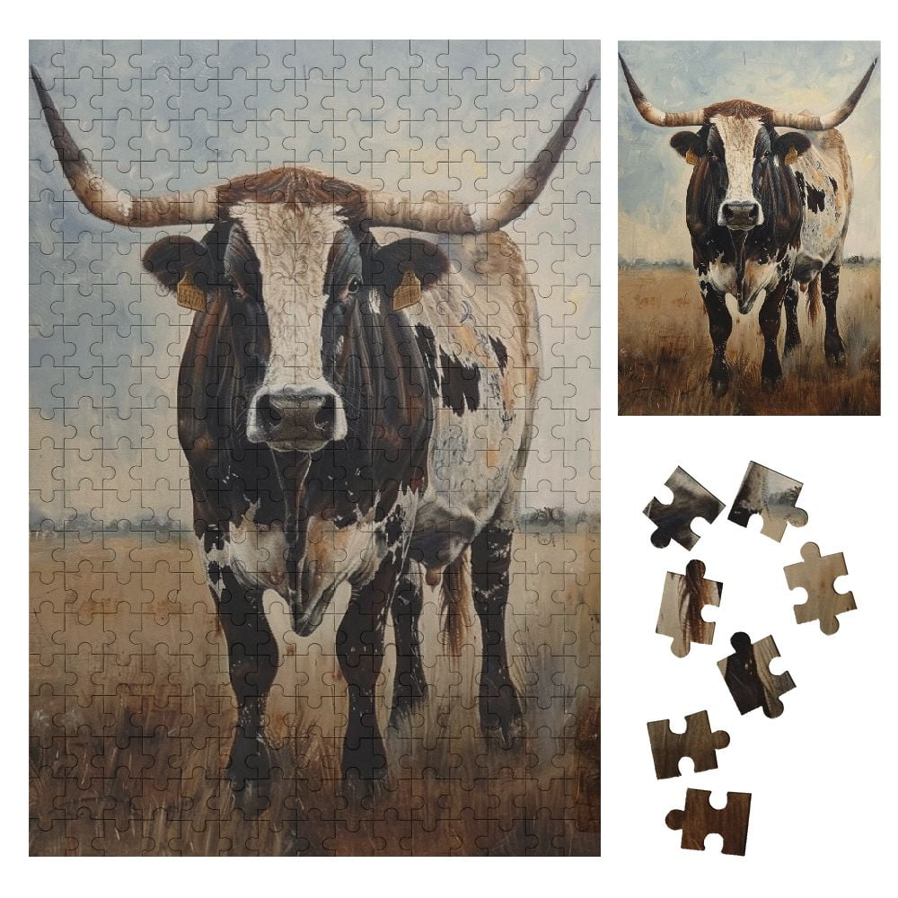 SHERONV Cow Wooden Jigsaw Puzzle Vertical Design Adults and Kids Gift ...
