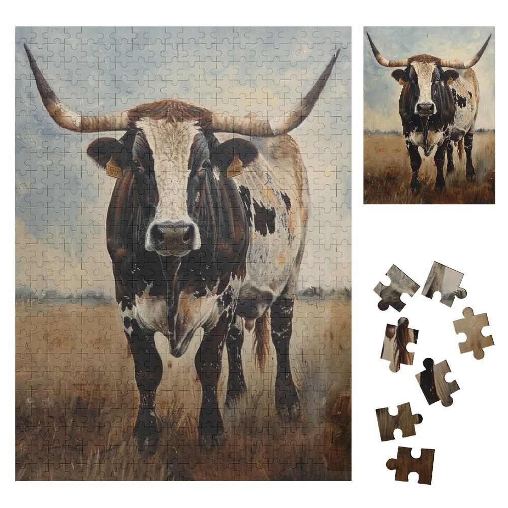 SHERONV Cow Wooden Jigsaw Puzzle Vertical Design Adults and Kids Gift ...