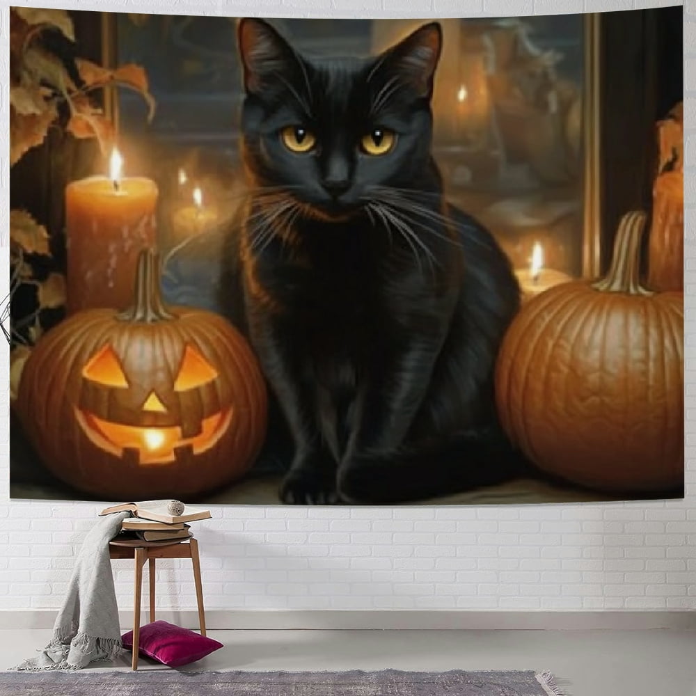 SHERONV Cute Cat Tapestry Wall Hanging Unique Style Graphic Tapestries ...