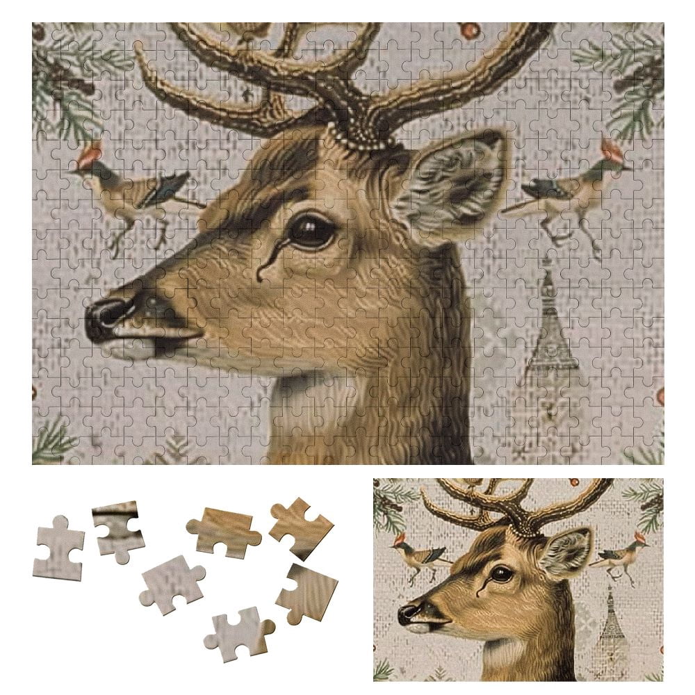 SHERONV Deer Antlers Wooden Jigsaw Puzzle for Adults and Kids ...
