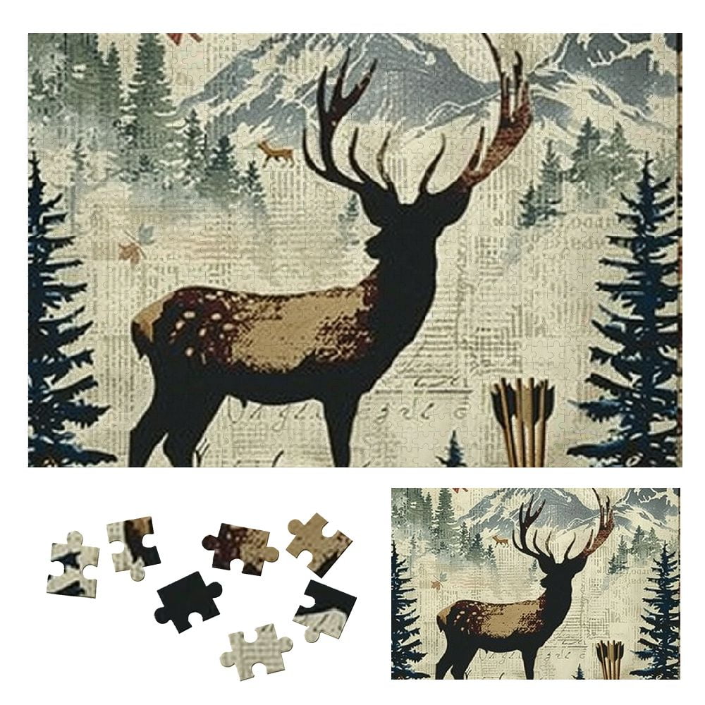 SHERONV Deer Mountain Arrow Wooden Jigsaw Puzzle Challenging Difficult ...