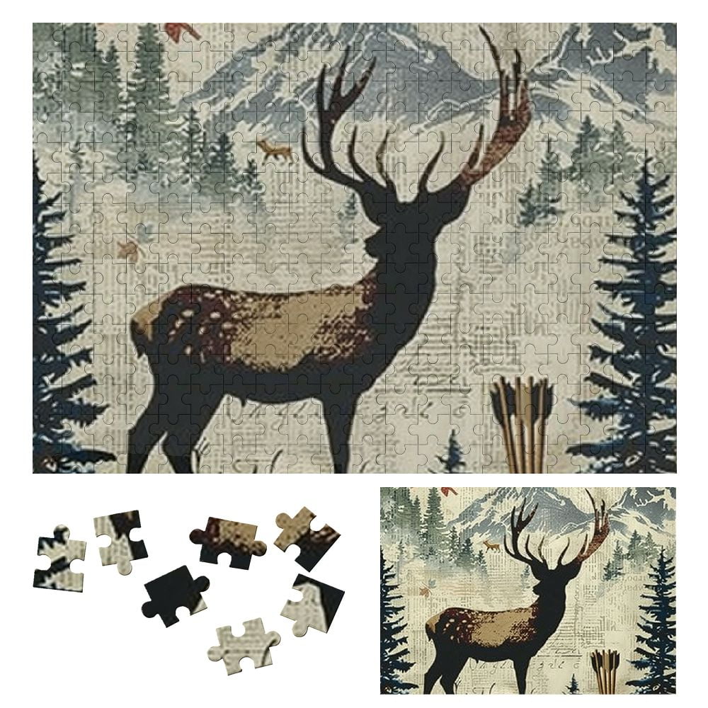 SHERONV Deer Mountain Arrow Wooden Jigsaw Puzzle Challenging Difficult ...