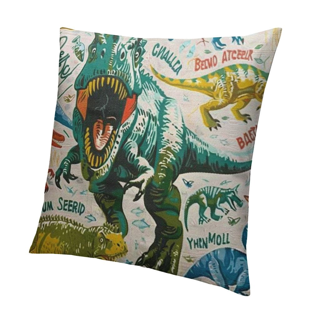 SHERONV Dinosaur Decorative Throw Pillow Cover Case, Dino Colorful Kid ...