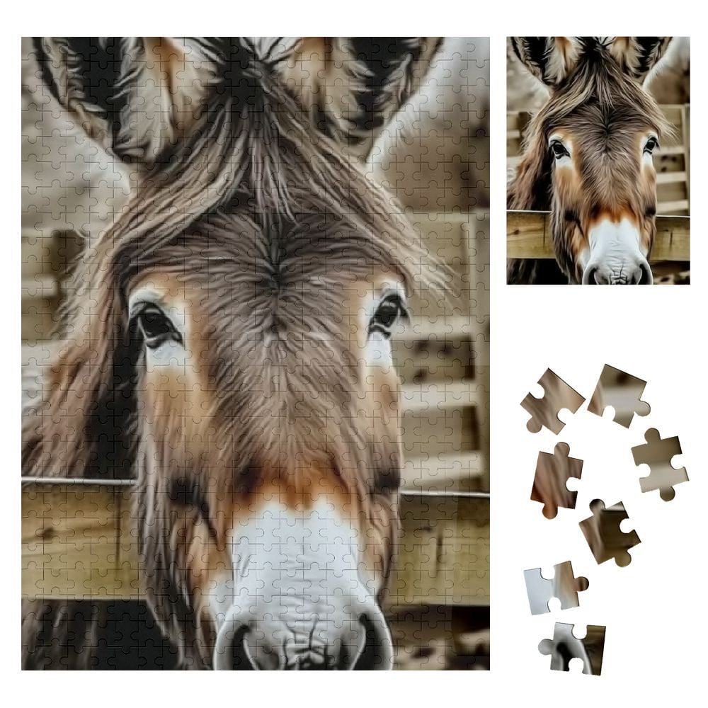 SHERONV Donkey Fence Sadness Wooden Jigsaw Puzzle Vertical Edition ...