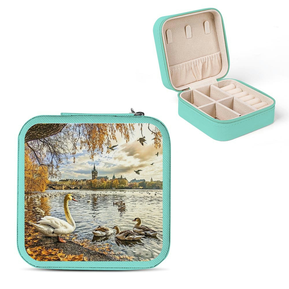 SHERONV Duck Swan Lake Flexible Storage Jewelry Box for Travel Green ...