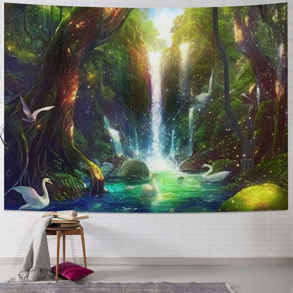 SHERONV Enchanted Forest Trees Tapestry Fantasy Fairy Forest Landscape ...