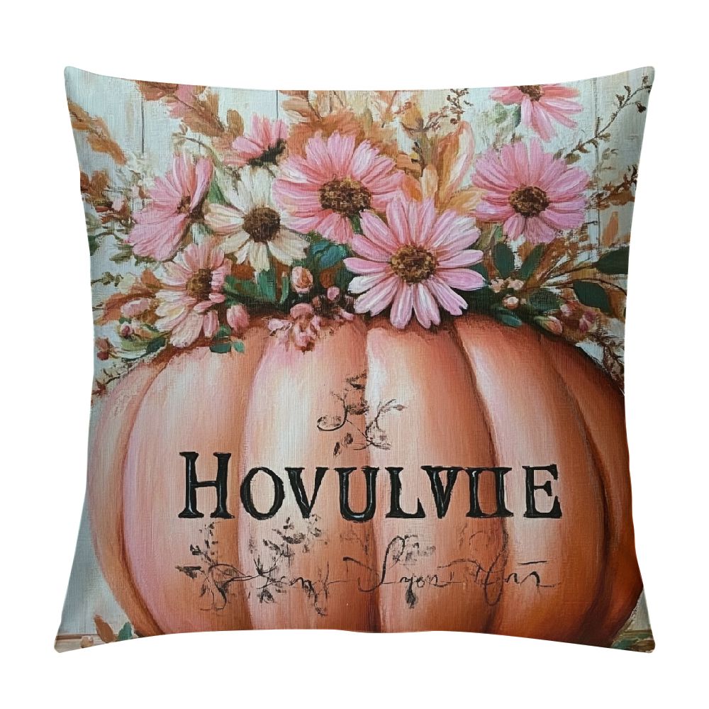SHERONV Fall Pillow Covers Hello Fall Pumpkin Truck Floral Pillows ...