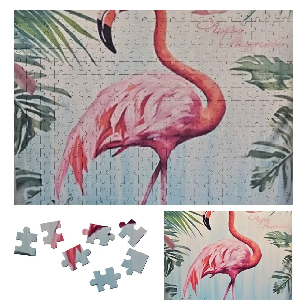 SHERONV Flamingo Palm Tree Branch Wooden Jigsaw Puzzle Challenging ...