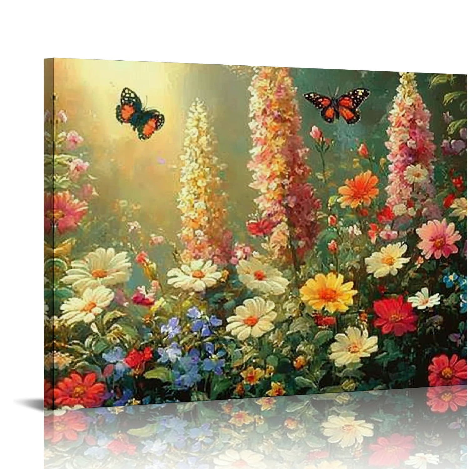 SHERONV Flower Wall Art Landscape Flower Canvas, Artwork for Living ...