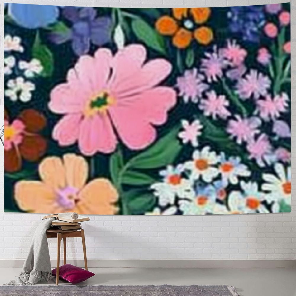 SHERONV Flowers Pattern Tapestry Wall Hanging, Unique Style Graphic ...