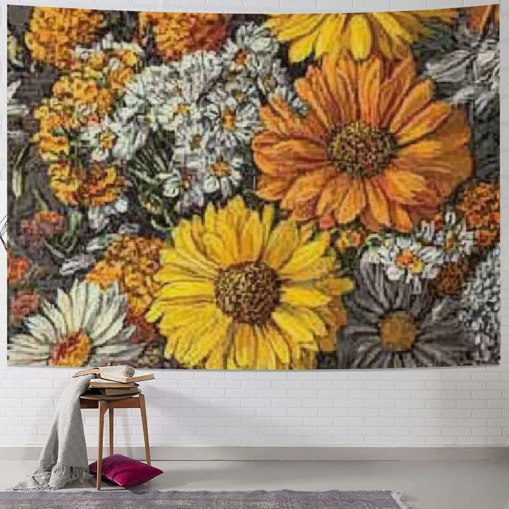 SHERONV Flowers Tapestry Wall Hanging Unique Style Graphic Tapestries ...