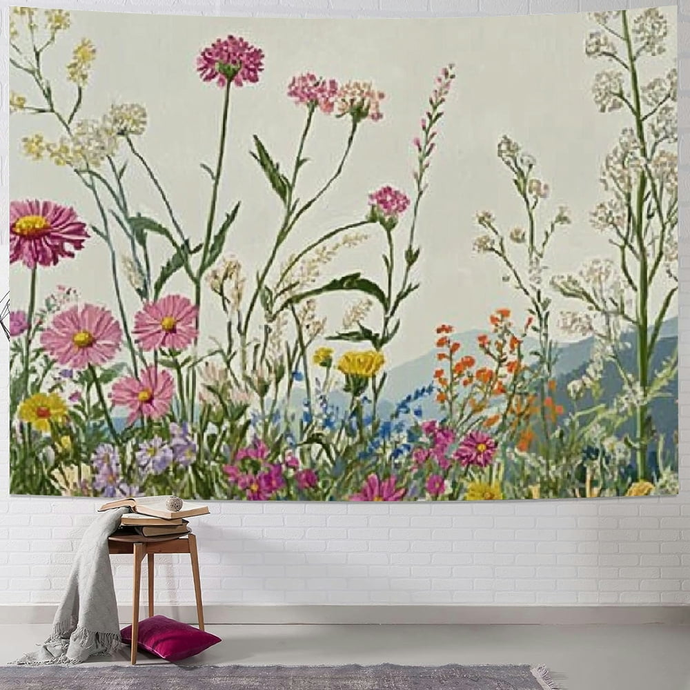 SHERONV Flowers Tapestry Wall Hanging Unique Style Graphic Tapestries ...