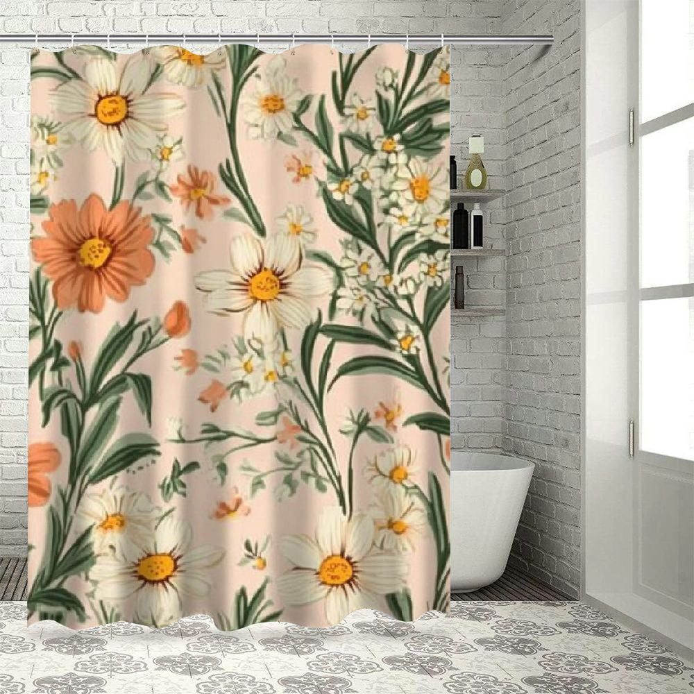 SHERONV Flowers Wallpaper Arts and Crafts Movement Bathroom Decor Set ...