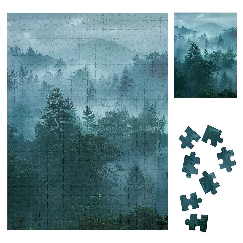 SHERONV Foggy Forest Wooden Jigsaw Puzzle Vertical Style Puzzle for ...