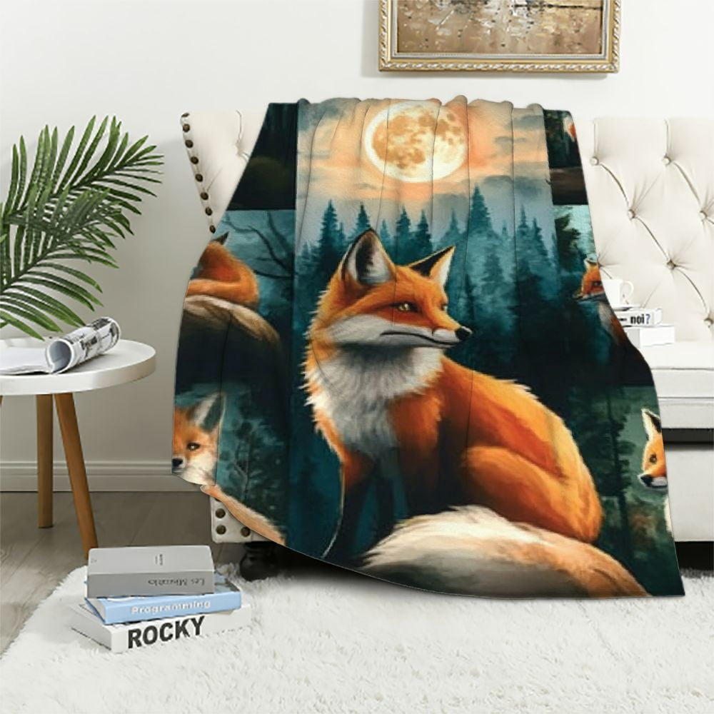 SHERONV Fox Blanket Gifts for Kids Adults Soft Warm Lightweight Cozy ...